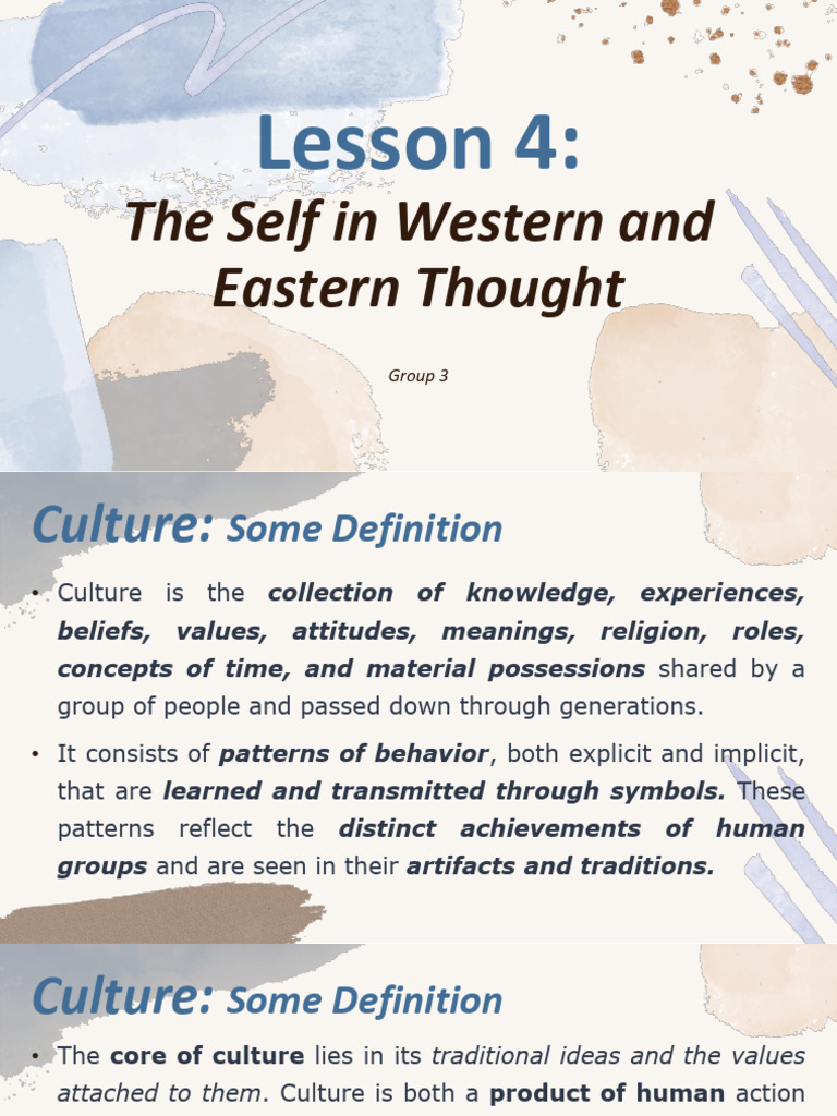 Group 3 - Lesson 4 - The Self in Western and Eastern Thought With Quiz ...