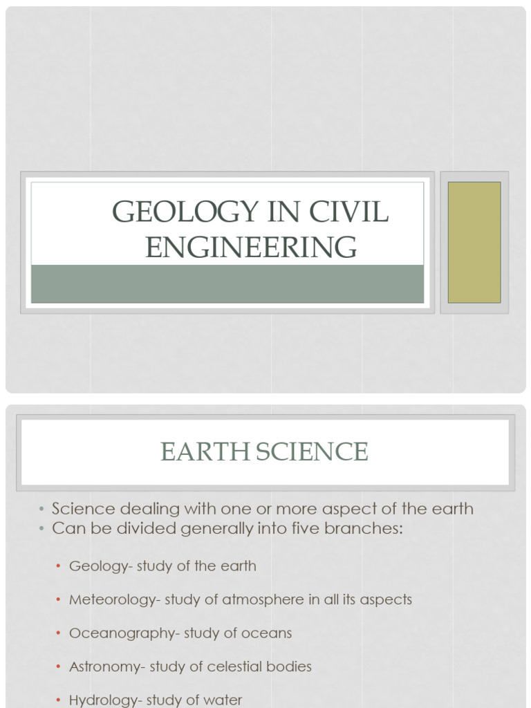 Geology's Role in Civil Engineering | PDF | Earth Sciences | Geology