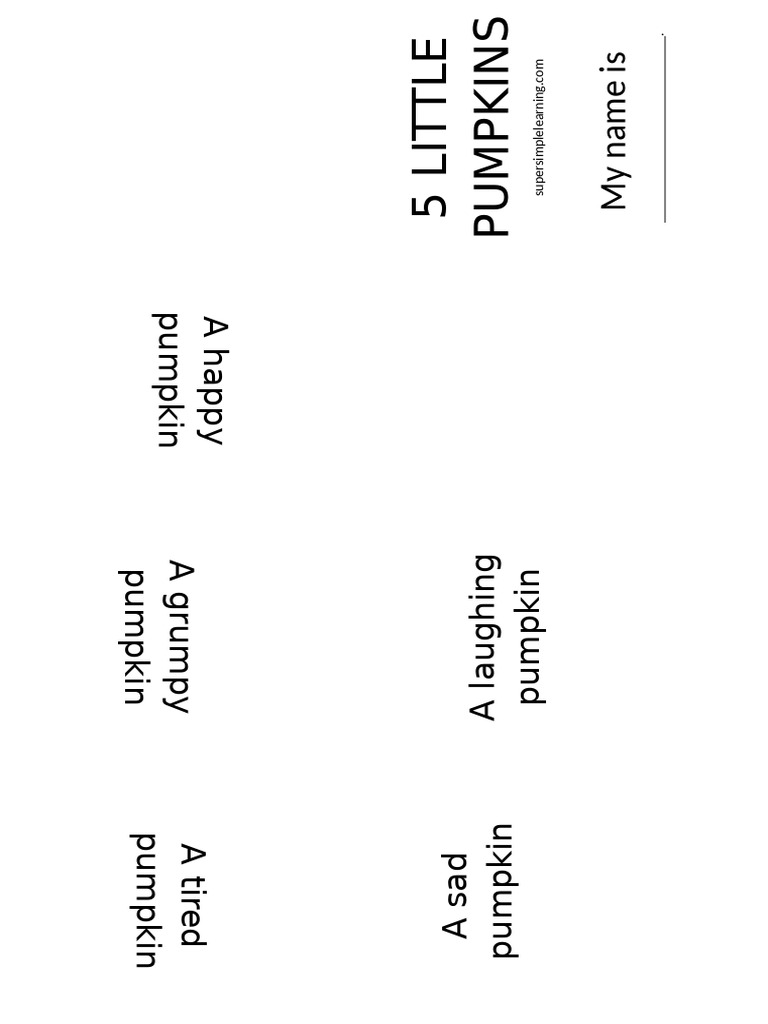 5 Little Pumpkins Book Fun Activities | PDF