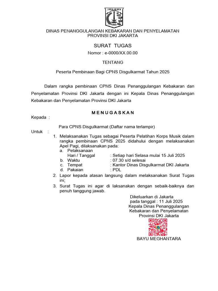 Pembinaan CPNS Disgulkarmat DKI 2025 | PDF