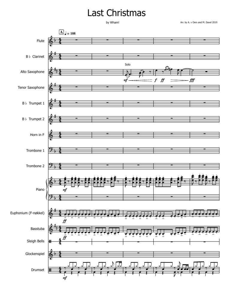 Last Christmas Marching Band Arrangement | PDF | Brass Instruments ...