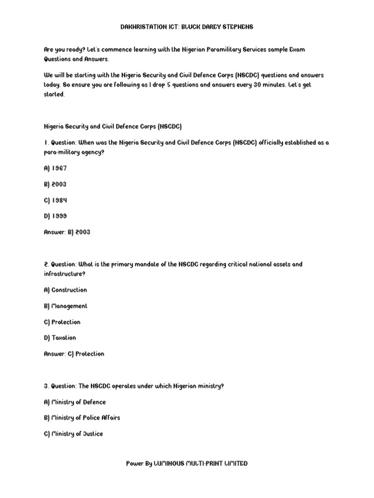 NSCDC Operations and Legal Framework | PDF | Security Guard | Nigeria
