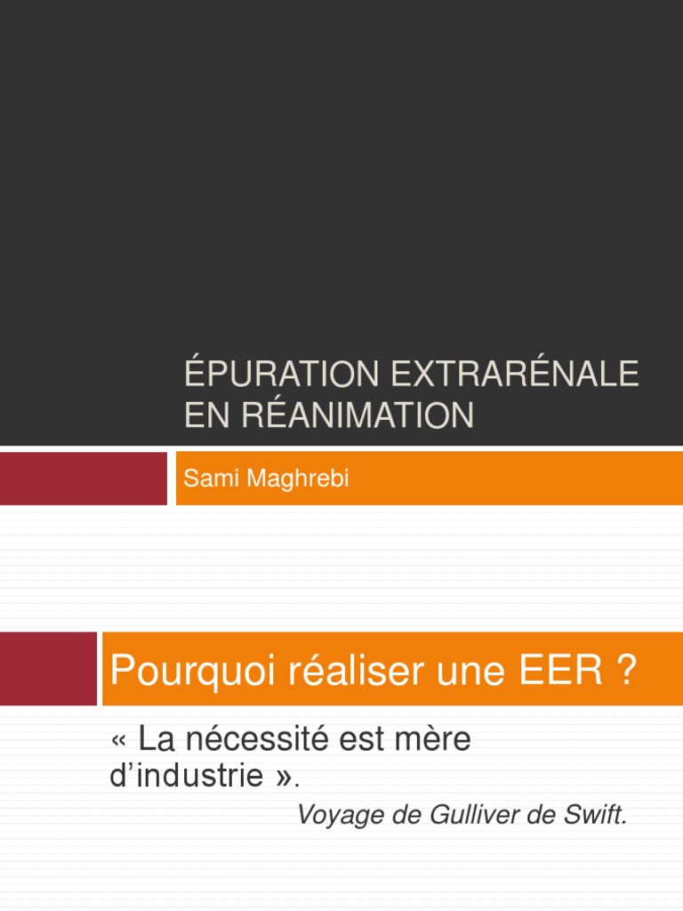 Epuration Extrarénale en Réanimation | PDF | Hémodialyse | Créatinine