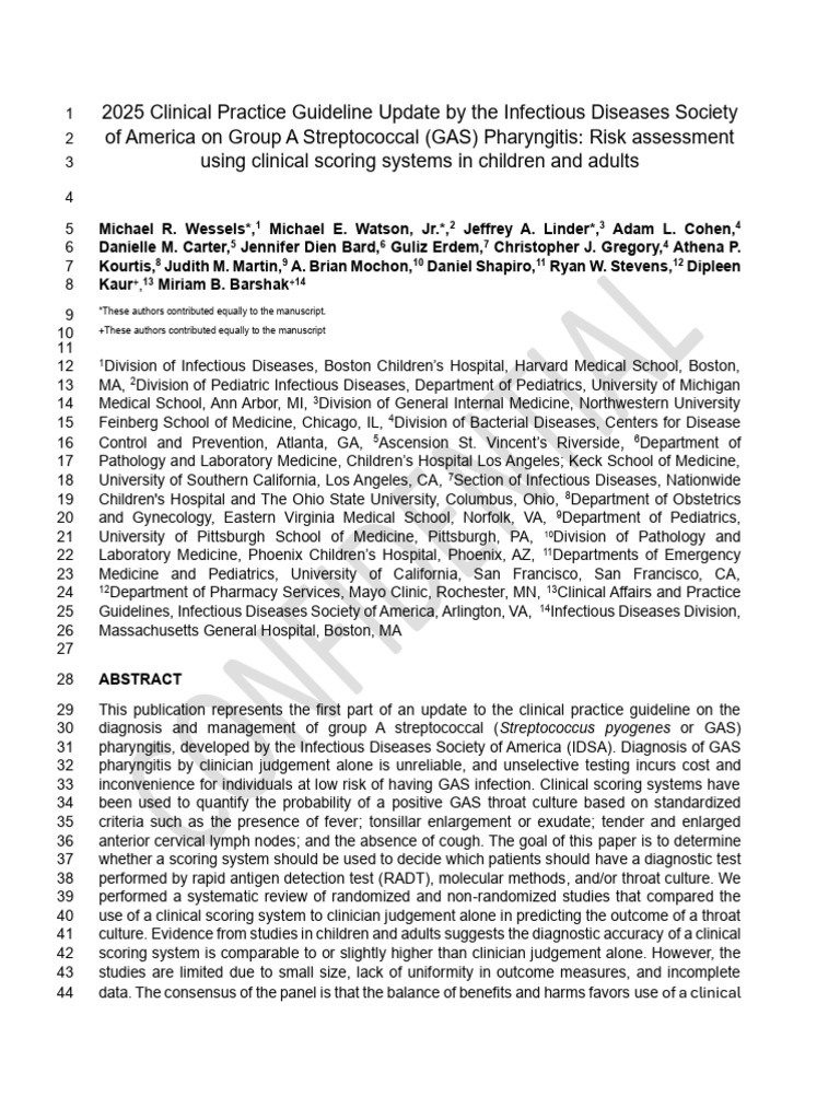 GAS Pharyngitis Scoring System Update | PDF | Diseases And Disorders ...