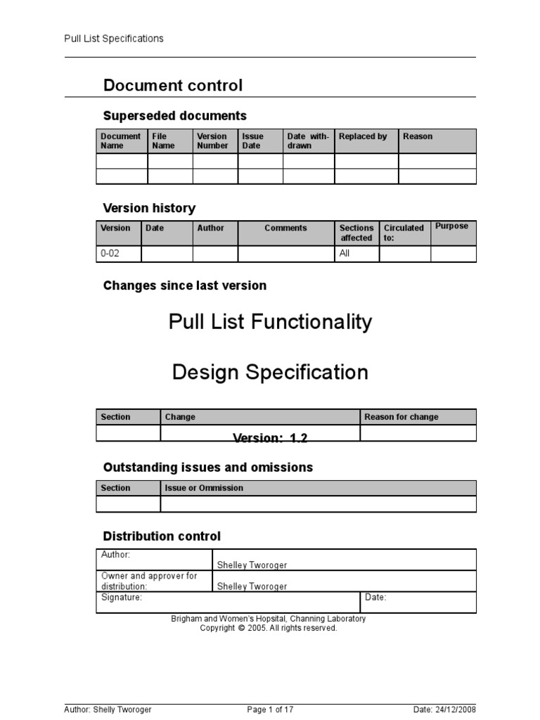 Pulllist Specs | PDF | Assay | Databases