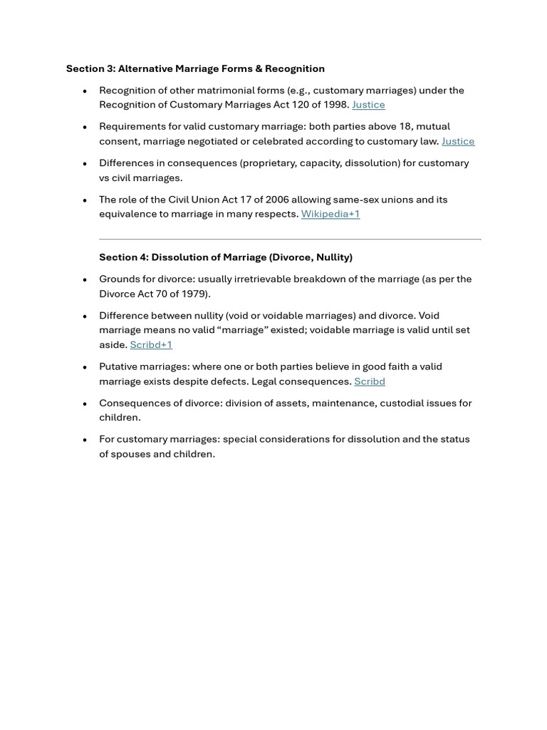 Customary Marriage Recognition & Divorce | PDF