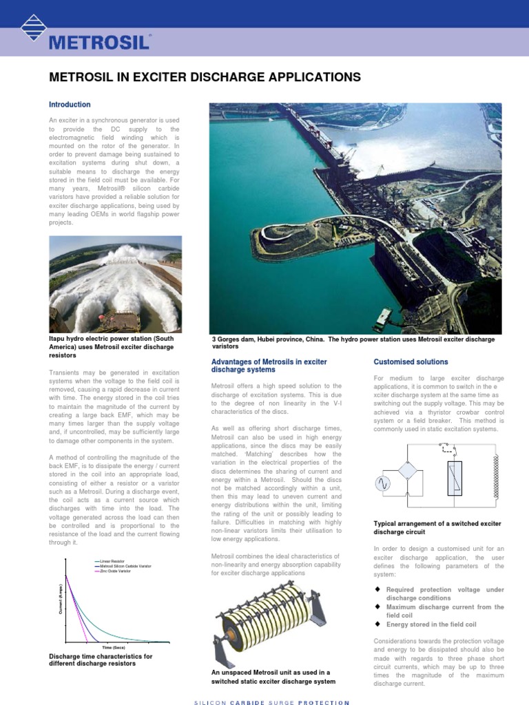 Metrosil Exciter Discharge Applications | PDF | Inductor | Resistor