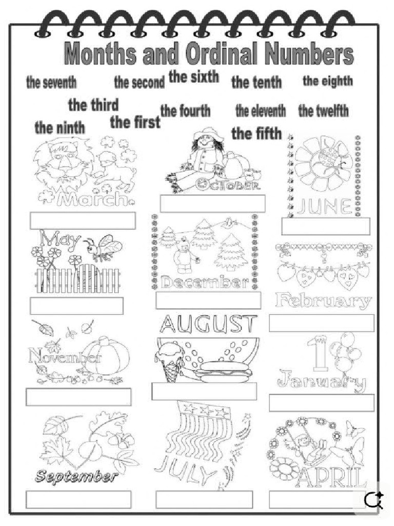 Months and Ordinal Numbers | PDF