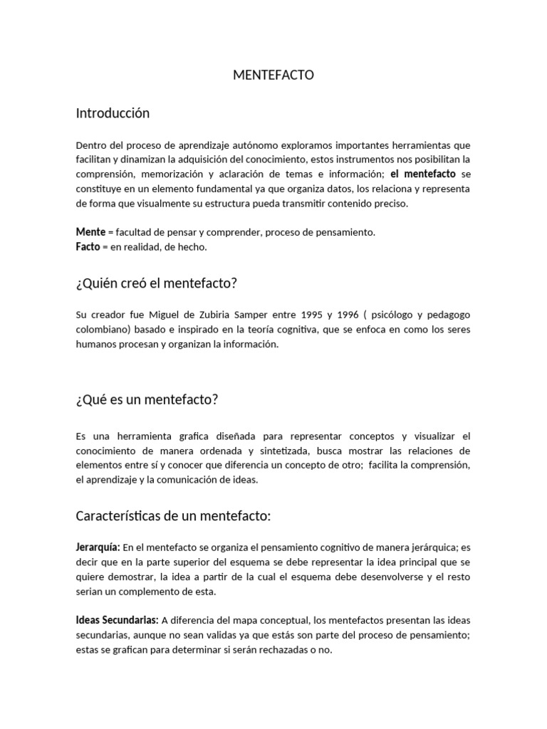 Qué es un mentefacto y sus usos | PDF | Pensamiento | Aprendizaje