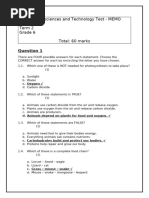 Grade 7 Natural Science Exam Paper 2025 | PDF | Flowers | Seed