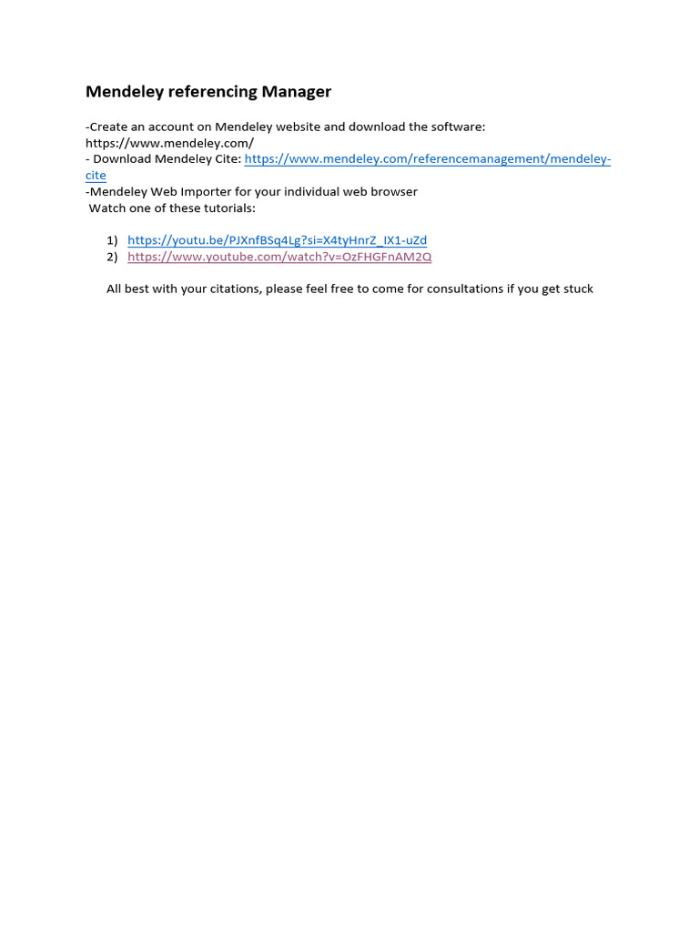 Mendeley Reference Manager Setup Guide | PDF