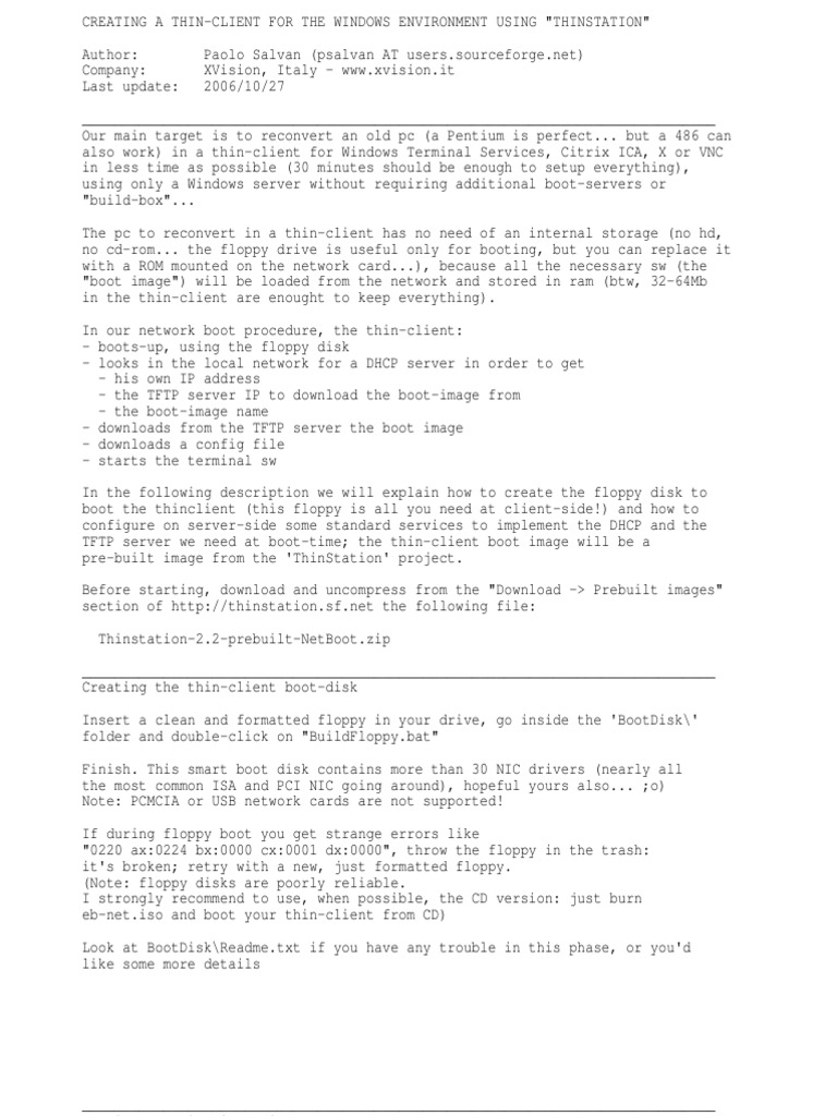 HowTo NetBoot | PDF | Booting | Port (Computer Networking)