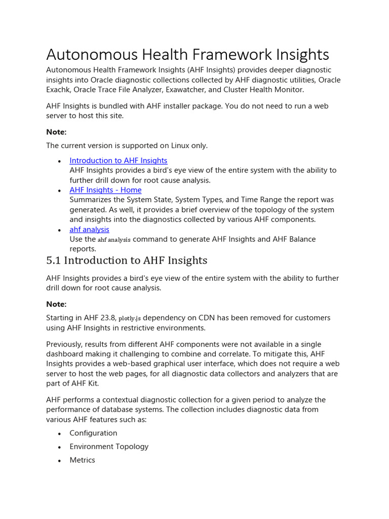 Autonomous Health Framework Insights | PDF | Databases | Operating System