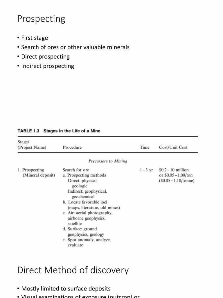 Prospecting and Exploration | PDF
