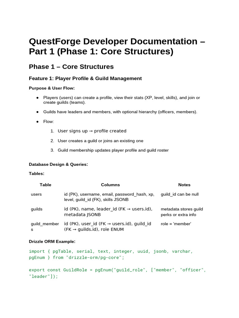 Quest Forge | PDF | Postgre Sql | Databases
