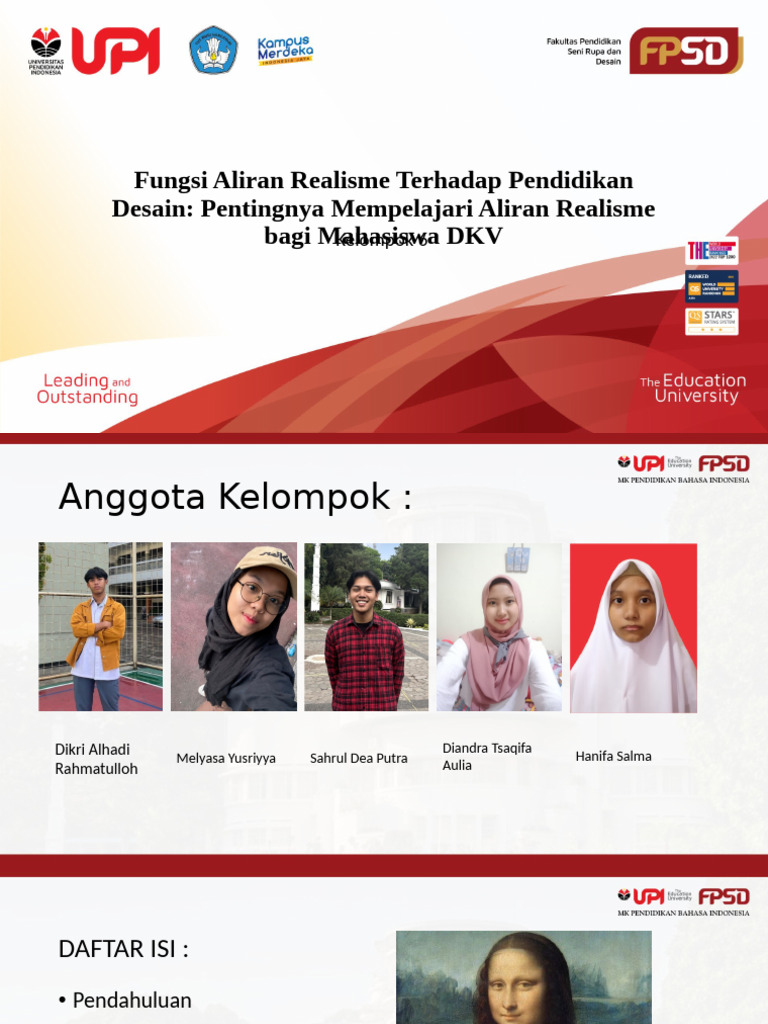 Fungsi Aliran Realisme Terhadap Pendidikan Desain B INDO KEL 6 | PDF