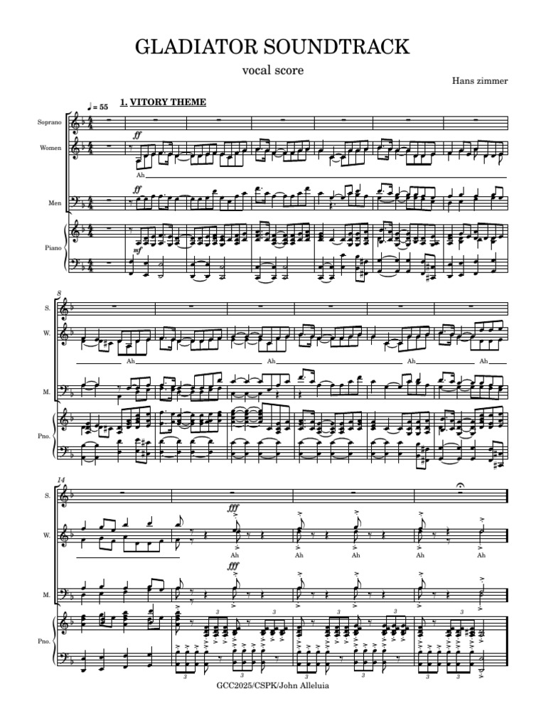 Gladiator Sountrack (Vocal Score) | PDF