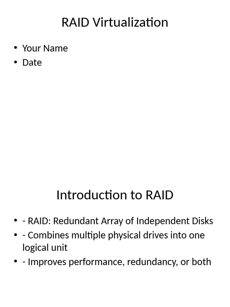 RAID Virtualization Presentation | PDF