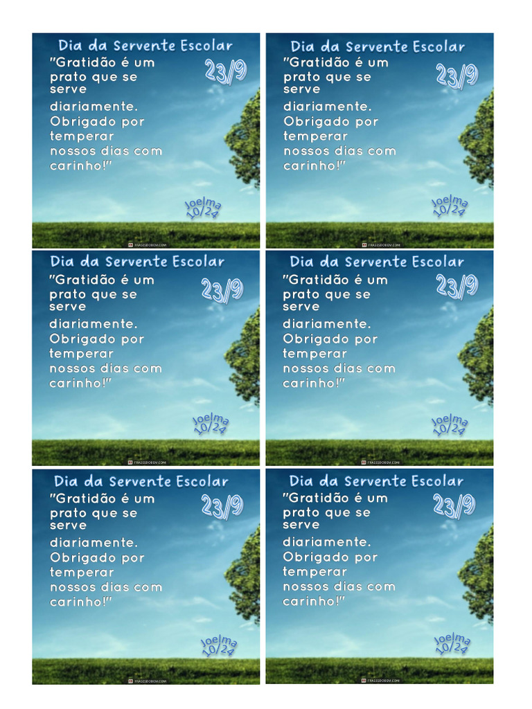 Mensagem Servente Escolar e Reunião de Pais. | PDF