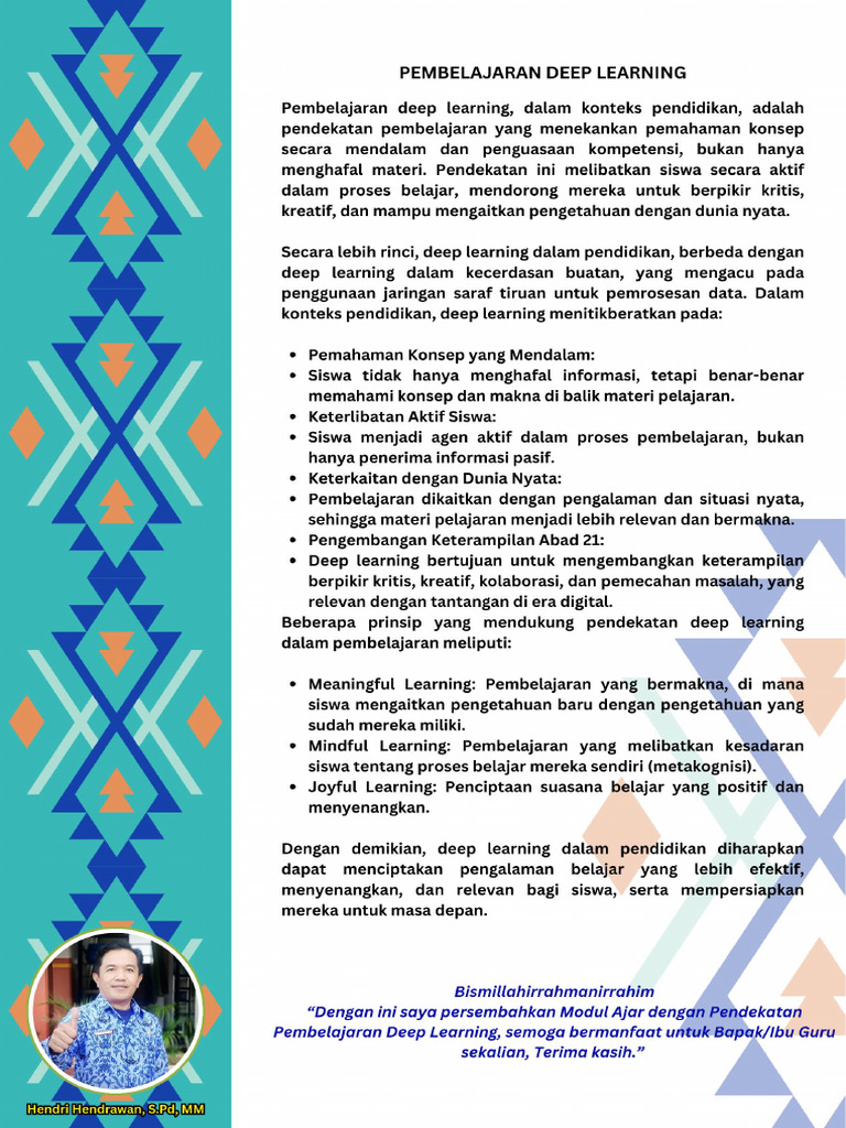 Modul Ajar Deep Learning S Rupa Kelas 6 | PDF