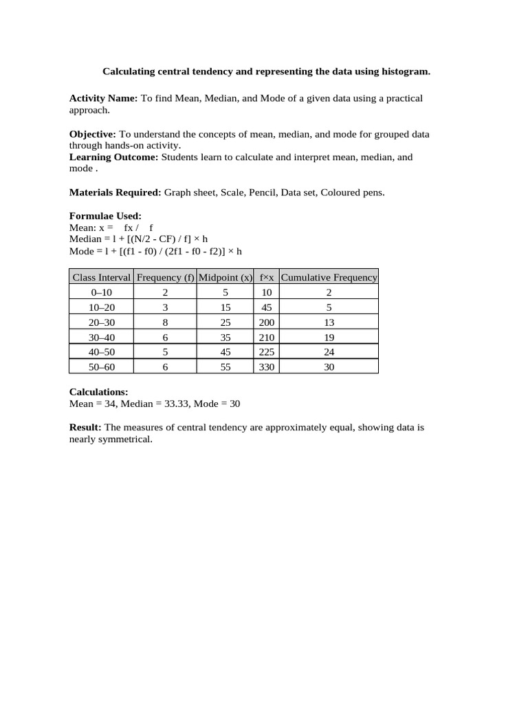Class 10 Statistics Activities Guide | PDF | Mode (Statistics) | Area
