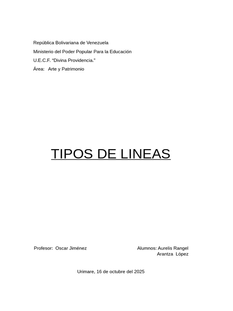 Tipos de Líneas en Arte y Diseño | PDF | Composición (artes visuales ...