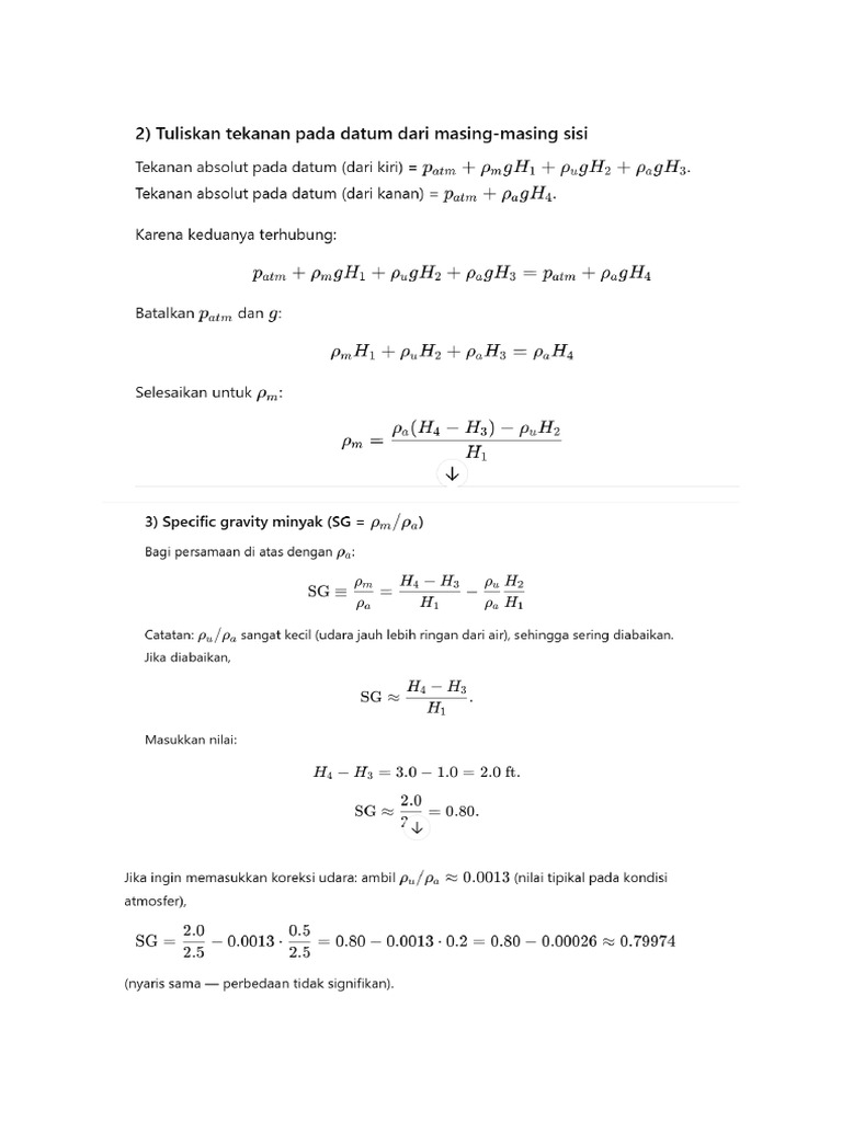 Jawaban Hal 14 Fluida Statik | PDF