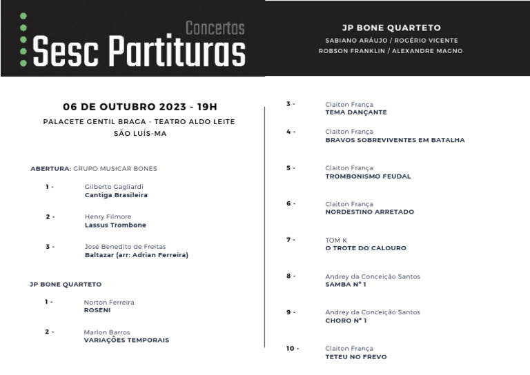 Sesc-ma Partituras 2023 (Jp Bones) | PDF