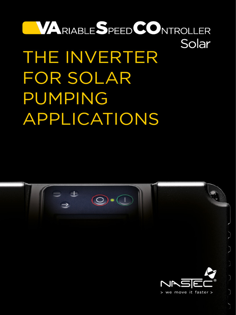 Nastec-VASCO-Solar-VAriable-Speed-COntroller-cat-EN | PDF | Photovoltaic System | Battery Charger