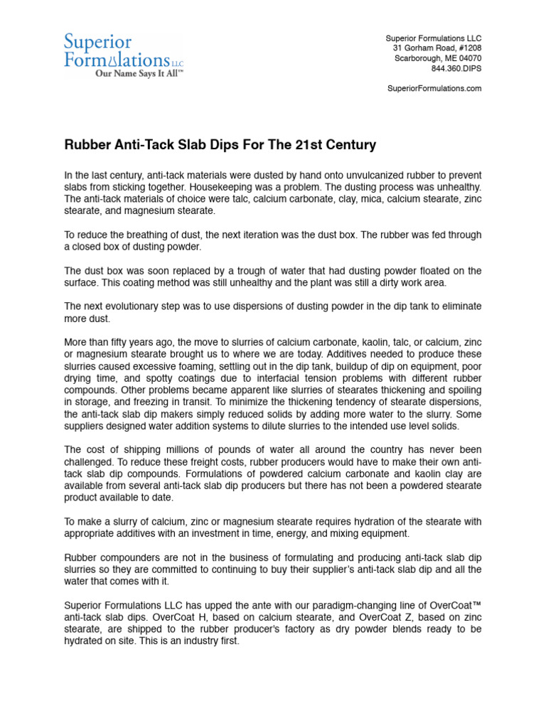 Rubber Anti-Tack Slab Dips For The 21st Century | PDF | Magnesium ...