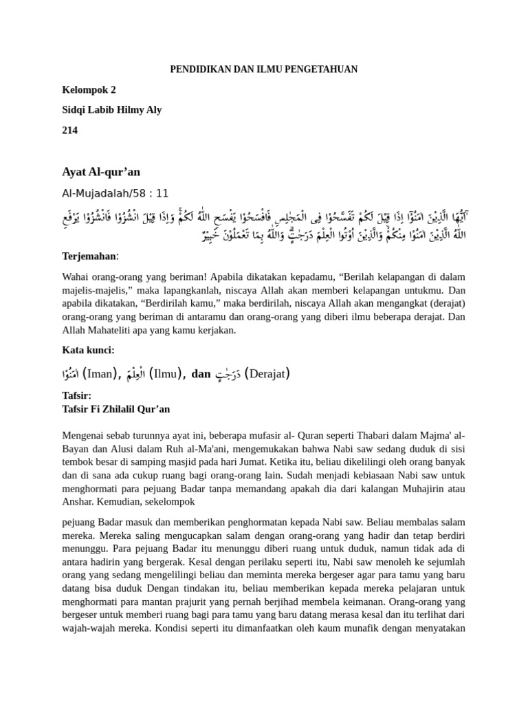 Kelompok 2, Sidqi Labib Hilmi Aly, 214 | PDF