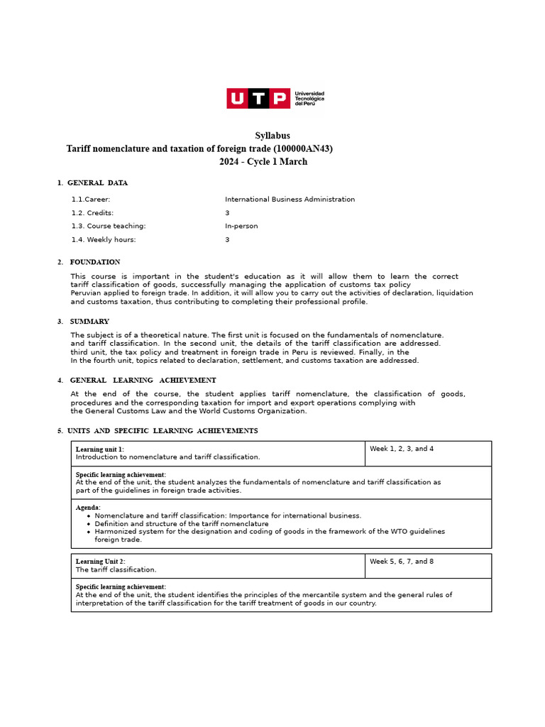 Nomenclature of Customs Tariffs and Taxation of Foreign Trade | PDF ...