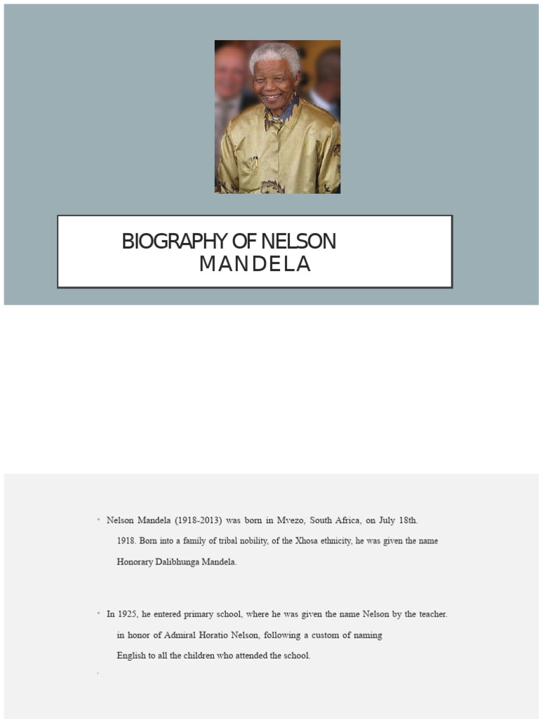 Biography of Nelson Mandela | PDF | Nelson Mandela | Apartheid