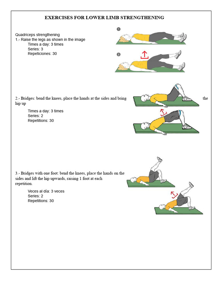 Strengthening Exercises For Lower Limbs | PDF