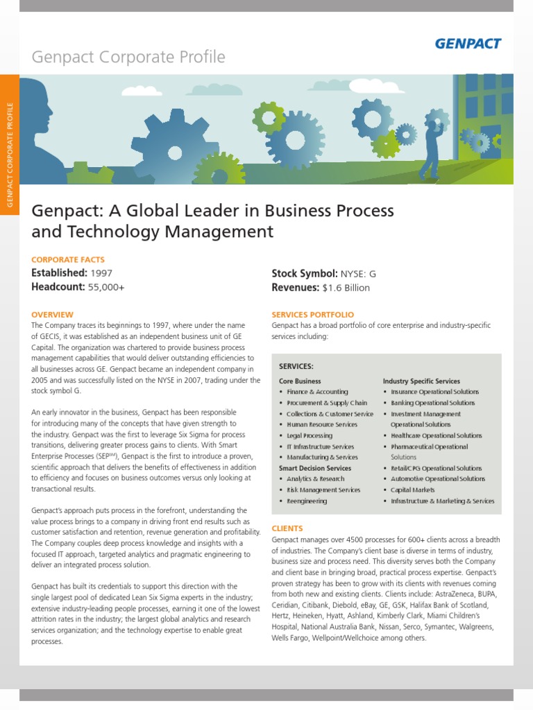 Genpact Factsheet | PDF | Business Process | Business Process Outsourcing