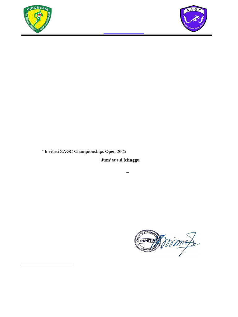 163-Undangan Invitasi SAGC Championships Open 2025 Terbaru | PDF