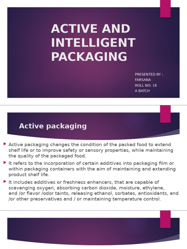 Active and Intelligent Packaging Overview | PDF | Chemistry | Chemical ...