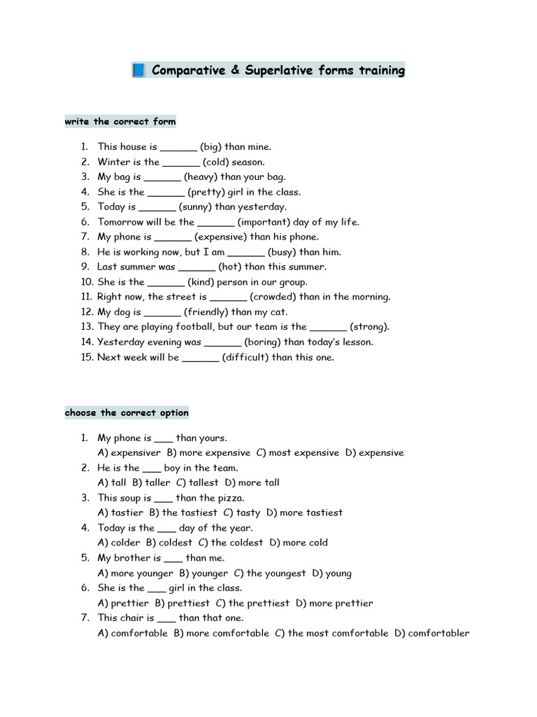 ? Comparative & Superlative Forms Training | PDF | Chess | Chess Theory