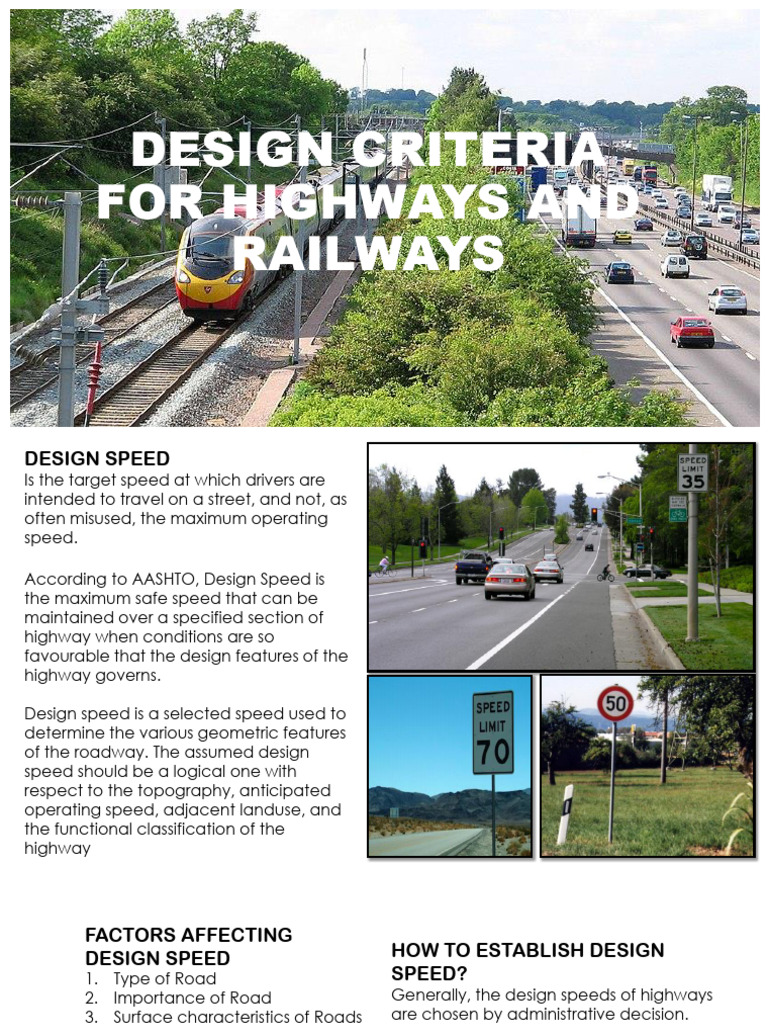Highway and Railway Design Speed Criteria | PDF | Road | Lane