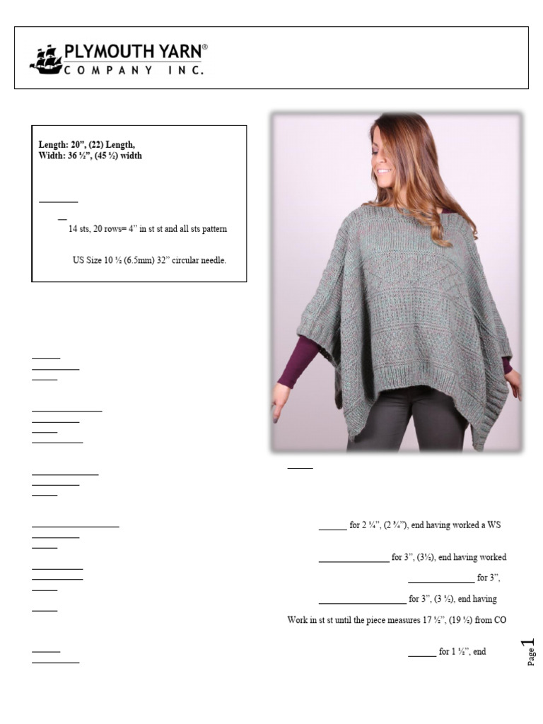 Poncho 3 | PDF | Knitting | Needlework