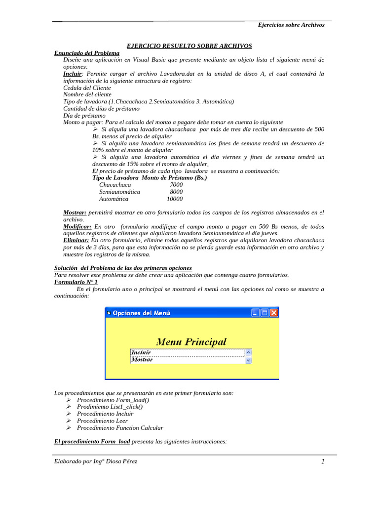 Ejercicios de Programación en Visual Basic | PDF | Desarrollo de ...
