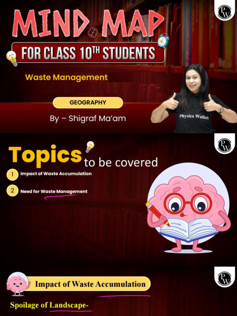 Waste Management - Class Notes - Class 10th ICSE Mind Map Series | PDF