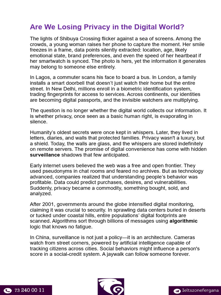 Are We Losing Privacy in The Digital World? | PDF | Privacy | Surveillance