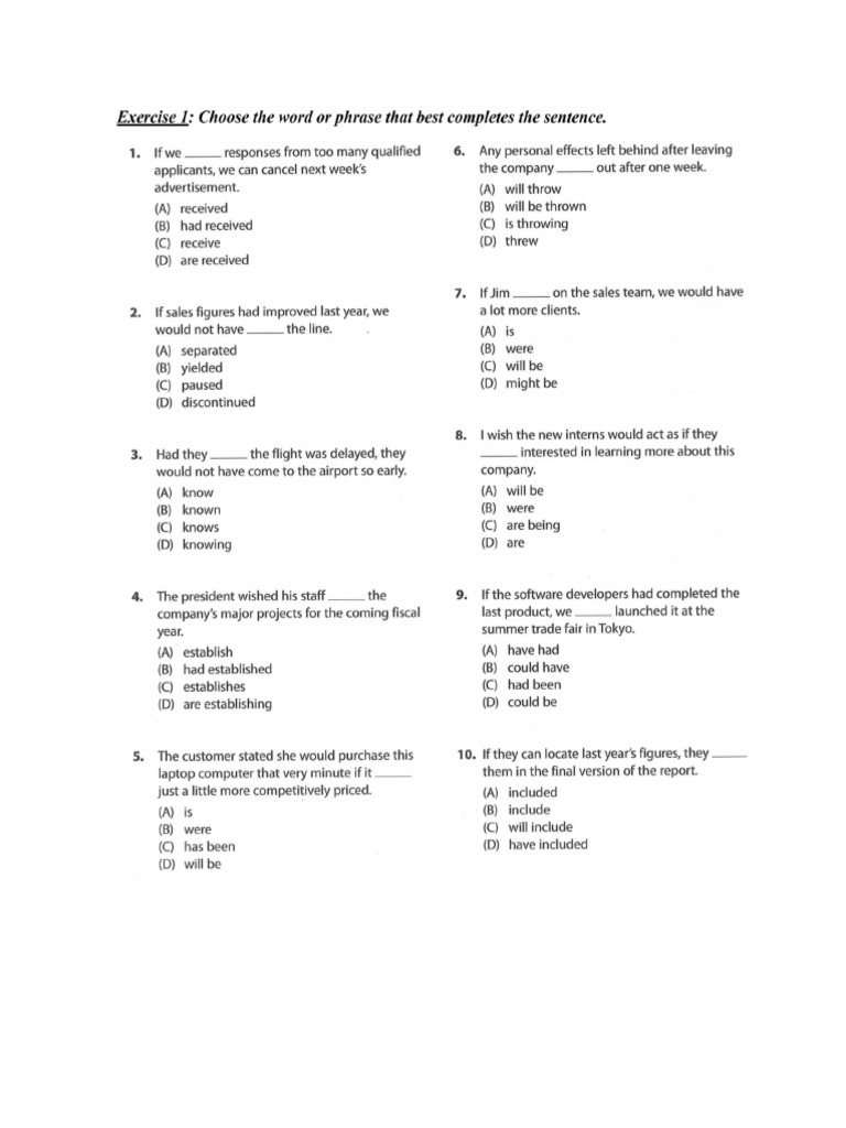 Conditional Exercise | PDF