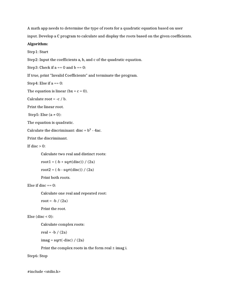 Quadratic Equation | PDF