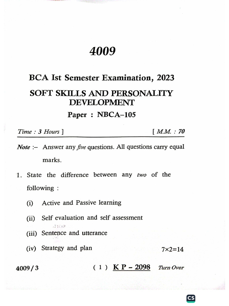 BCA 1st Semester 23-24 | PDF