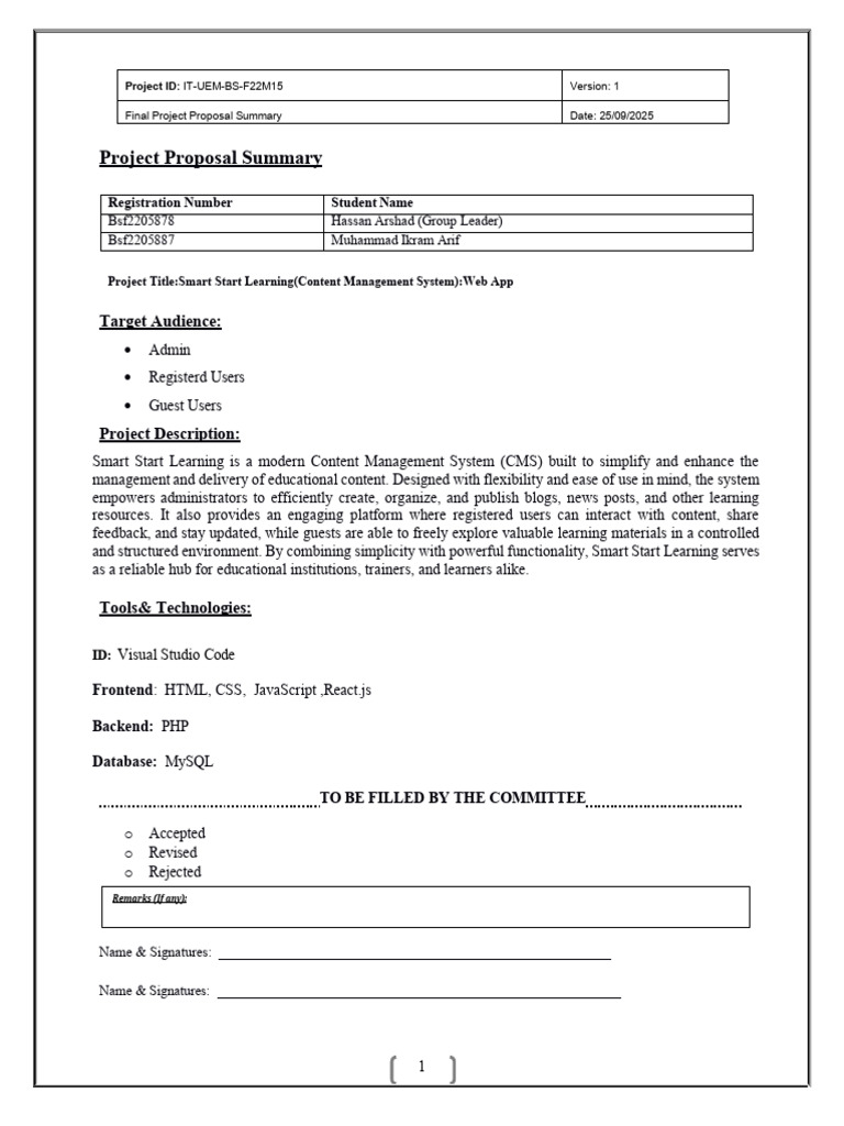 FYP Proposal | PDF