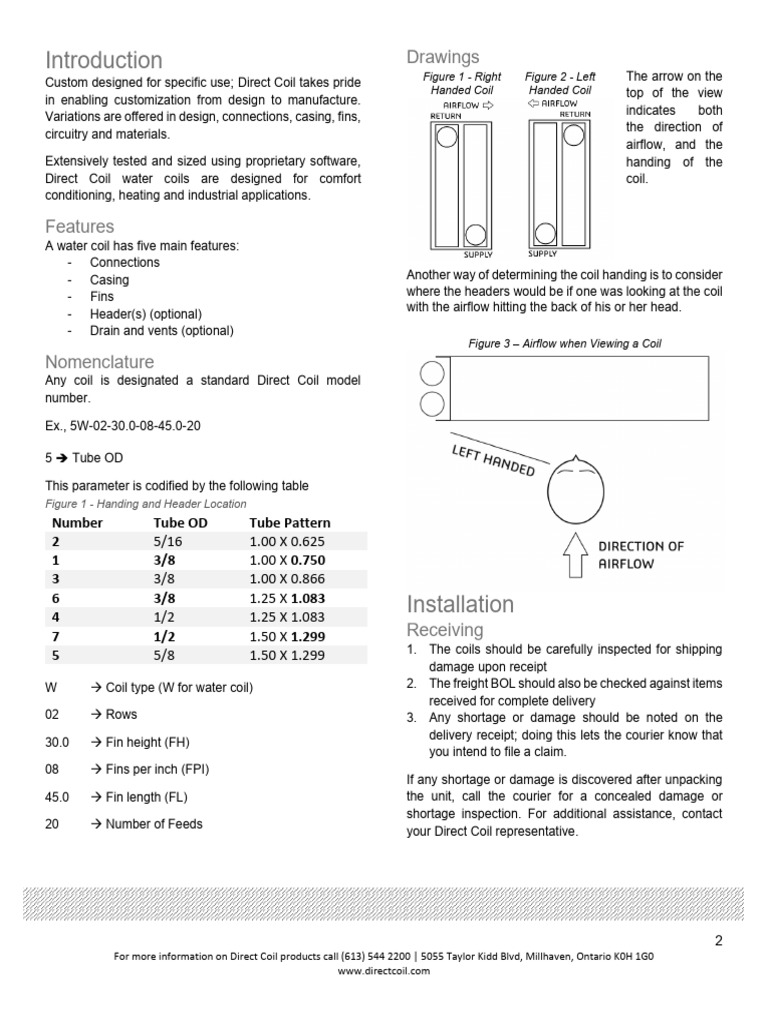 Direct Coil Water Coil Overview | PDF