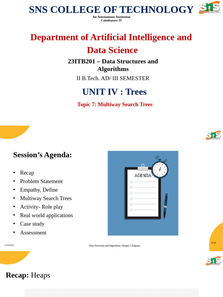 Multiway search Trees | PDF | Algorithms And Data Structures | Data Management