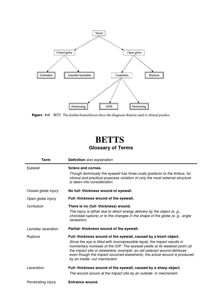 Betts Classification of Eye Injuries | PDF | Finance & Money Management ...